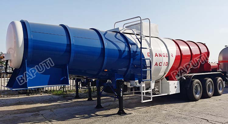 Tri Axle 23CBM Sulfuric Acid Tanker Trailer For Sale